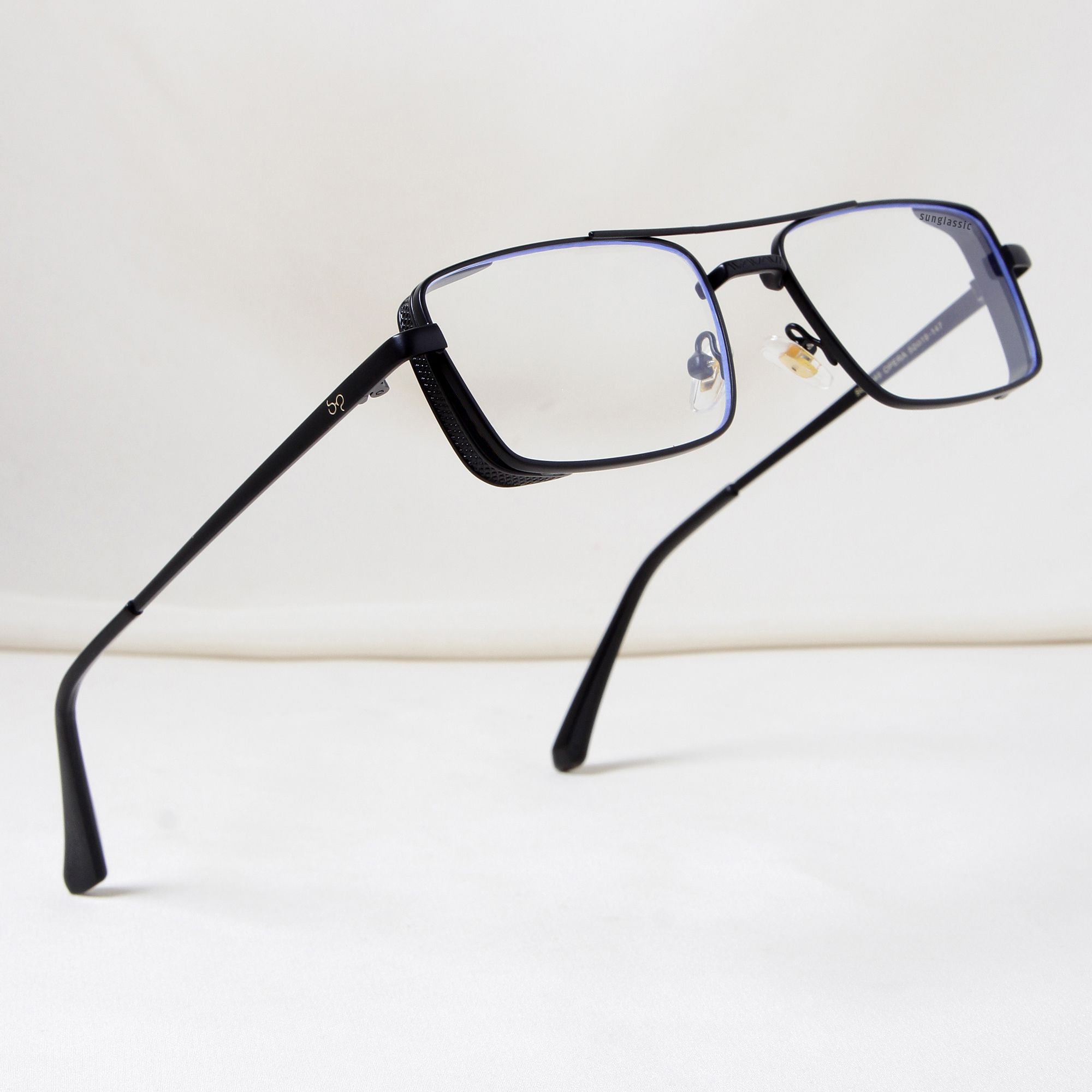 Buy Opera Edition Black Clear Rectangle Sunglasses - Modern Style with ...